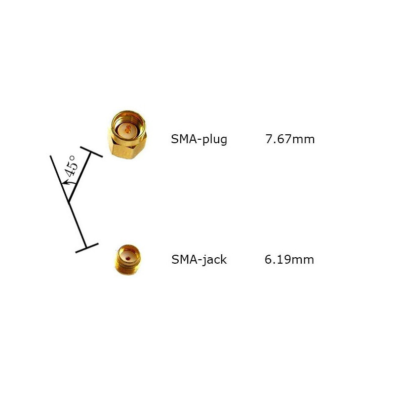 45 Degree Male to Female SMA Connector